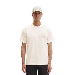 Marc O'Polo T-Shirt MARC O'POLO "mit saisonalem R&uuml;ckenprint", Jungen, Gr. L, wei&szlig; (silky wei&szlig;), Obermaterial: 100% Baumwolle, unifarben, relaxed fit, normaler Saum, Shirts T-Shirt