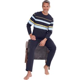 Herren Schlafanzug mit Streifen-Muster marine, Gr&ouml;&szlig;e 56/58