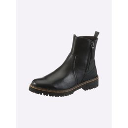 airsoft modern+ Damen Stiefelette mit Wechselfu&szlig;bett, Glattleder, schwarz, Gr&ouml;&szlig;e 38