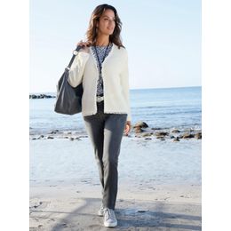 WITT Damen Strickjacke mit Fransen, champagner, Gr&ouml;&szlig;e 36