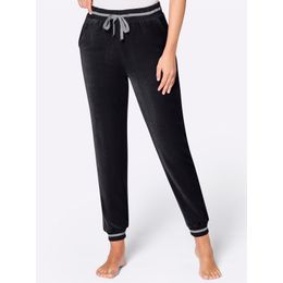 feel good Damen Nickihose mit Glitzerb&uuml;ndchen, schwarz, Gr&ouml;&szlig;e 44/46