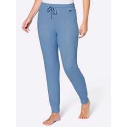 feel good Damen Dehnbund-Hose, mittelblau-meliert, Gr&ouml;&szlig;e 36/38