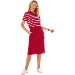 Damen Jerseykleid mit 2 Nahttaschen rot, Gr&ouml;&szlig;e 54