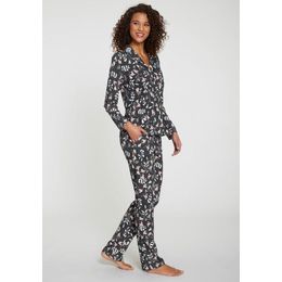 s.Oliver Pyjama grau Gr. 36/38 f&uuml;r Damen. Mit V-Ausschnitt. Loose Fit