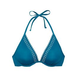s.Oliver B&uuml;gel-Bikini-Top 'Aiko' blau Gr. 44 Cup B. Mit H&auml;kelkante. Mit B&uuml;gel