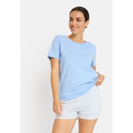 LSCN BY LASCANA Shorty mehrfarbig Gr. 40/42 f&uuml;r Damen. Rundhals und Print. Loose Fit. Nachhaltig.
