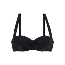 Lascana Bandeau-Bikini-Top 'Ronda' schwarz Gr. 42 Cup B. Mit Seitlichen St&auml;bchen Und Mit B&uuml;gel