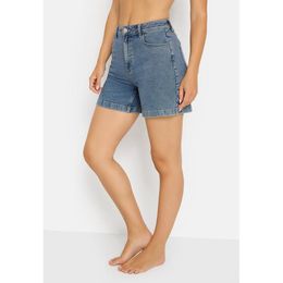 LSCN BY LASCANA Jeansshorts blau Gr. 36 f&uuml;r Damen. Figurbetont. Nachhaltig.
