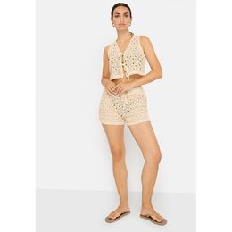 LSCN BY LASCANA Spitzentop beige Gr. 46 f&uuml;r Damen. Mit V-Ausschnitt. Figurumspielend