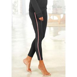 H.I.S. H.I.S Leggings mehrfarbig Gr. 44/46 f&uuml;r Damen. Mit Kontraststreifen. Figurbetont. Nachhaltig.
