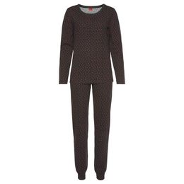 s.Oliver Pyjama mehrfarbig Gr. 36/38 f&uuml;r Damen. Mit Rundhals. Bequem