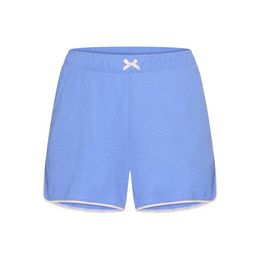 Lascana Pyjamashorts blau Gr. 32/34 f&uuml;r Damen. Mit Zierschleife, Kontrastbes&auml;tze. Bequem. Nachhaltig.