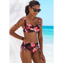 Lascana Damen B&uuml;gel-Bandeau-Bikini-Top, oliv-orange, Gr&ouml;&szlig;e 38F