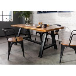 Esstisch Altholz 160x90x76 mehrfarbig lackiert INDUSTRIAL #84