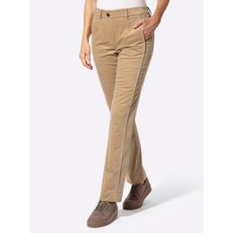 WITT Damen Hose in Samt-Optik, camel, Gr&ouml;&szlig;e 36