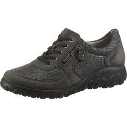 Waldl&auml;ufer Damen Sneaker aus Lackleder und Textil anthrazit Gr&ouml;&szlig;e 5,5