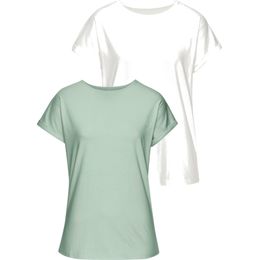 Vivance Damen T-Shirt lime / offwhite Gr&ouml;&szlig;e 48/50