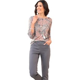 CR&Eacute;ATION L Damen Print-Shirt im Muster-Mix puder-anthrazit-bedruckt Gr&ouml;&szlig;e 36