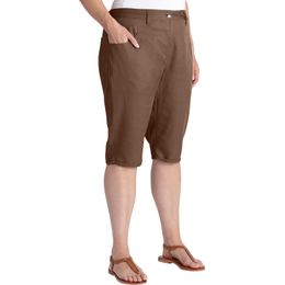 sheego Damen Bermudas mit weiterem Oberschenkel braun Gr&ouml;&szlig;e 40