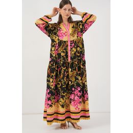 Muster Maxikleid mit V-Ausschnitt