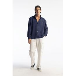&Uuml;bergro&szlig;es Button-Down Langarmhemd