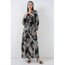 Gemustertes V-Ausschnitt Maxikleid