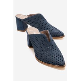 Toen Leder Blockabsatz Pantolette