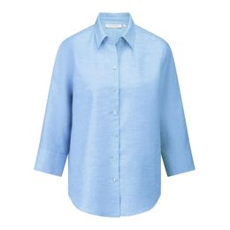 Eterna - Long-Bluse mit 3/4-Arm, blau, Gr. 36 / S - Baumwolle