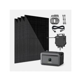 VALE Balkonkraftwerk 1.800 Wp &ndash; 4x 450 Wp Premium Solarmodul bifazial (Glas+Glas), Growatt NEO 800M-X, Growatt Noah 2000, 5m Anschlusskabel