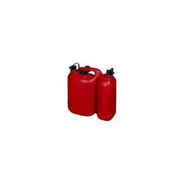 H&uuml;nersdorff H&uuml;nersdorff ECO Doppelkanister f&uuml;r Kraftstoff und &Ouml;l, HD-PE rot, 5,5 + 3 L, mit UN-Zulassung und Zubeh&ouml;r schwarz, 825000)