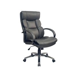 ByLiving B&uuml;rostuhl PAUL-XXL, Kunstleder dunkelgrau, Gestell chrom
