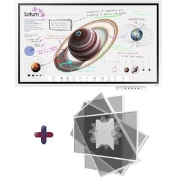 Samsung Flip Pro WM65B Flipchart 165 cm 65 Zoll inkl. Neomounts WL85-515WH16 drehbare Wandhalterung & Tray CY-TF65BBC