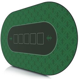 CSL Extra gro&szlig;e Tischauflage Pokermatte 1000 x 600 mm / Kartenspiel Matte / Ovales Design
