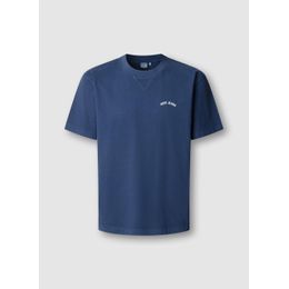 T-Shirt Pepe Jeans "JOHN TEE", Jungen, Gr. L, ink blau, Jersey, Obermaterial: 100% Baumwolle, unifarben, regular fit h&uuml;ftbedeckend, Rundhals, abgesteppte Kante, Shirts T-Shirt, mit V-Naht am Rundhals