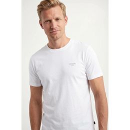 JOOP! T-Shirt JOOP JEANS "Alphis", Jungen, Gr. M, wei&szlig;, Jersey, Obermaterial: 100% Baumwolle, clean, unifarben, normal, Rundhals, Shirts T-Shirt, mit Logoprint