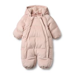 Schneeoverall Wheat "Puffer Baby Suit Nallo", M&auml;dchen, Gr. 86 (92), N-Gr, rosa (rose powder), Web;Cord;Steppware, Obermaterial: 100% Polyester, unifarben, normal normal, Raglan&auml;rmel elastischer Bund, Overalls, wasserdicht, atmungsaktiv