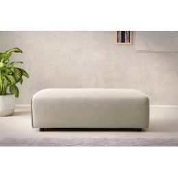 Hocker "PIARA, Polsterhocker mit Kedernaht, Cord, Leinenoptik o. Strukturstoff", gr&uuml;n (hellgr&uuml;n), B:130cm H:44cm T:62cm, 100% Polyester, LeGer Home by Lena Gercke, Hocker, Polsterhocker, zur Serie PIARA, rechteckig, schwarze F&uuml;&szlig;e, bequemer Sitzkomfort