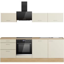 K&uuml;chenzeile KOCHSTATION "KS-Sion Breite 240 cm", k&uuml;che: natur, korpus: eichefarben, arbeitsplatte: eichefarben hell, B:240cm H:186cm T:60cm, Komplettk&uuml;chen-Sets, K&uuml;chenzeile, schnelle Montage OPTIsnap, wahlw. m.HANSEATIC-E-Ger&auml;ten u.Stand Alone
