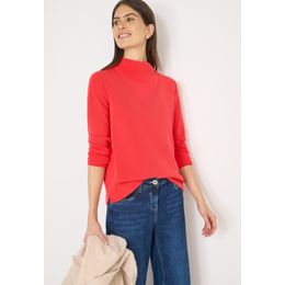 Stehkragenpullover Cecil, Damen, Gr. M (40), pumkin orange, Strick, Obermaterial: 47% Modal, 45% Polyester, 8% Elasthan, unifarben, l&auml;ssig geschnitten h&uuml;ftbedeckend, Rundhals, B&uuml;ndchen, Pullover Stehkragenpullover, mit gro&szlig;em Kragen
