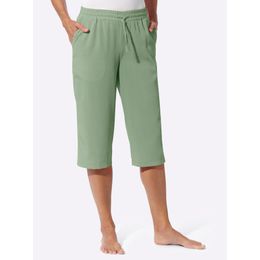 Caprihose, Damen, Gr. 54, Normalgr&ouml;&szlig;en, gr&uuml;n (eucalyptus), 100% Polyester, unifarben, knielang, Hosen Caprihose