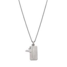 Kette mit Anh&auml;nger Emporio Armani "Schmuck Geschenk Edelstahl", silber (edelstahlfarben), Halsketten, Damen, Edelstahl, L: 53 B: 2,3mm, B:2,3mm