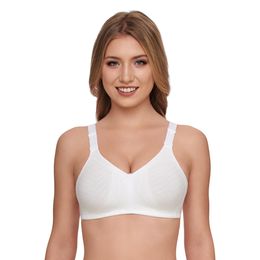 Soft-BH SuSa "Topsy Plus", Damen, Gr. 80, Cup C, wei&szlig;, Obermaterial: 40% Baumwolle, 30% Elasthan, 30% Polyamid, BHs Soft-BH, vorgeformte Cups, Jacquard-Muster, elastisch, bequem