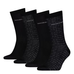 Socken Calvin Klein "CK MEN SOCK 4P GIFTBOX AOP", Herren, Gr. - (40/46), schwarz, Obermaterial: 58% Baumwolle, 39% Polyamid, 3% Elasthan, Socken Socken