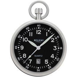 Regent Uhren Taschenuhr REGENT "P777", edelstahlfarben, Taschenuhren, Herren, Taschenuhr, Quarzuhr, Herrenuhr, Datum, Mineralglas, analog