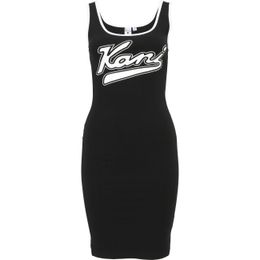 Shirtkleid Karl Kani "Karl Kani Damen KW242-020-1 Varsity Dress", Damen, Gr. S, US-Gr&ouml;&szlig;en, schwarz, 95% Baumwolle, 5% Elasthan, slim fit, U-Boot-Ausschnitt, Kleider Shirtkleid