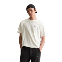 Marc O'Polo T-Shirt MARC O'POLO DENIM, Jungen, Gr. M, silky wei&szlig;, Single Jersey, Obermaterial: 100% Baumwolle, relaxed fit normal, Rundhals, Shirts T-Shirt, relaxed fit mit gro&szlig;em Foto-R&uuml;ckenprint