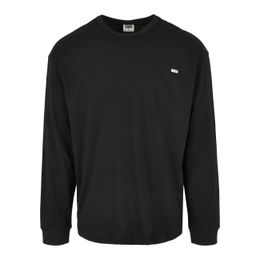 Langarmshirt Urban Classics "Urban Classics Herren Organic Cotton Short Curved Oversized LS", Herren, Gr. S, schwarz, 100% Baumwolle, unifarben, oversize, Rundhals, Shirts Langarmshirt