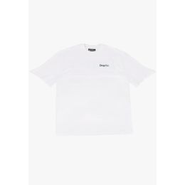 T-Shirt DROPSIZE "Dropsize HEAVY OVERSIZE YESTERDAY T-SHIRT", Jungen, Gr. S, wei&szlig;, 100% Baumwolle, bedruckt, oversize, Rundhals, Shirts T-Shirt