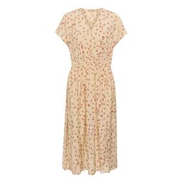 Midikleid Culture "Kleid CUpuglia", Damen, Gr. M, N-Gr, wei&szlig; (sanftes wei&szlig;, rosa flower), Obermaterial: 80% Viskose CV. 20% Nylon NY., Kleider Midikleid