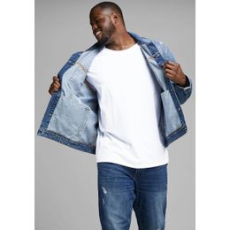 Jack & Jones PlusSize Rundhalsshirt "JJEORGANIC BASIC TEE SS O-NECK NOOS PLS", Jungen, Gr. 3XL, wei&szlig;, Jersey, Obermaterial: 100% Baumwolle, JACK & JONES PLUSSIZE, unifarben, slim fit normal, Rundhals, Shirts Rundhalsshirt